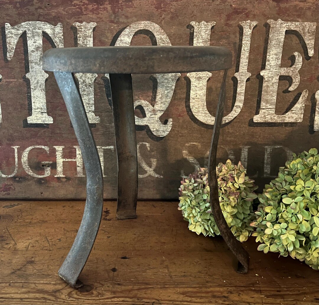 Vintage Metal 3 Legged Stool - Etsy