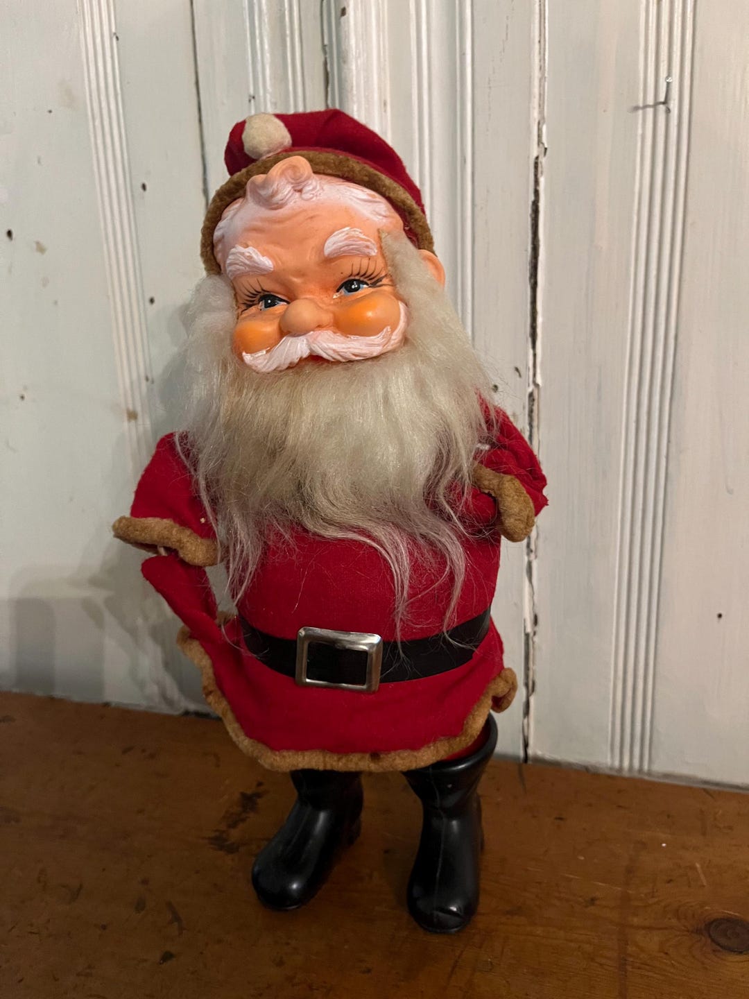 Vintage Santa, Red Flannel Suit With Pipe Cleaner Arms - Etsy