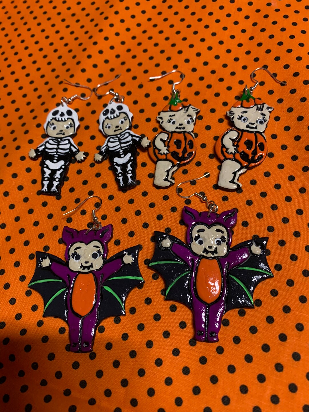 Spooky Halloween Kewpie Earrings - Etsy