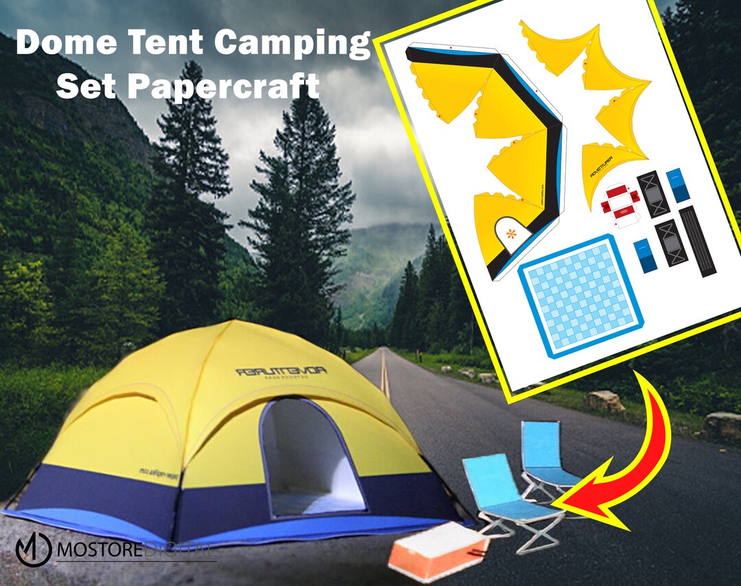 Dome Tent Camping Set Papercraft Mini Paper Tent Digital - Etsy UK