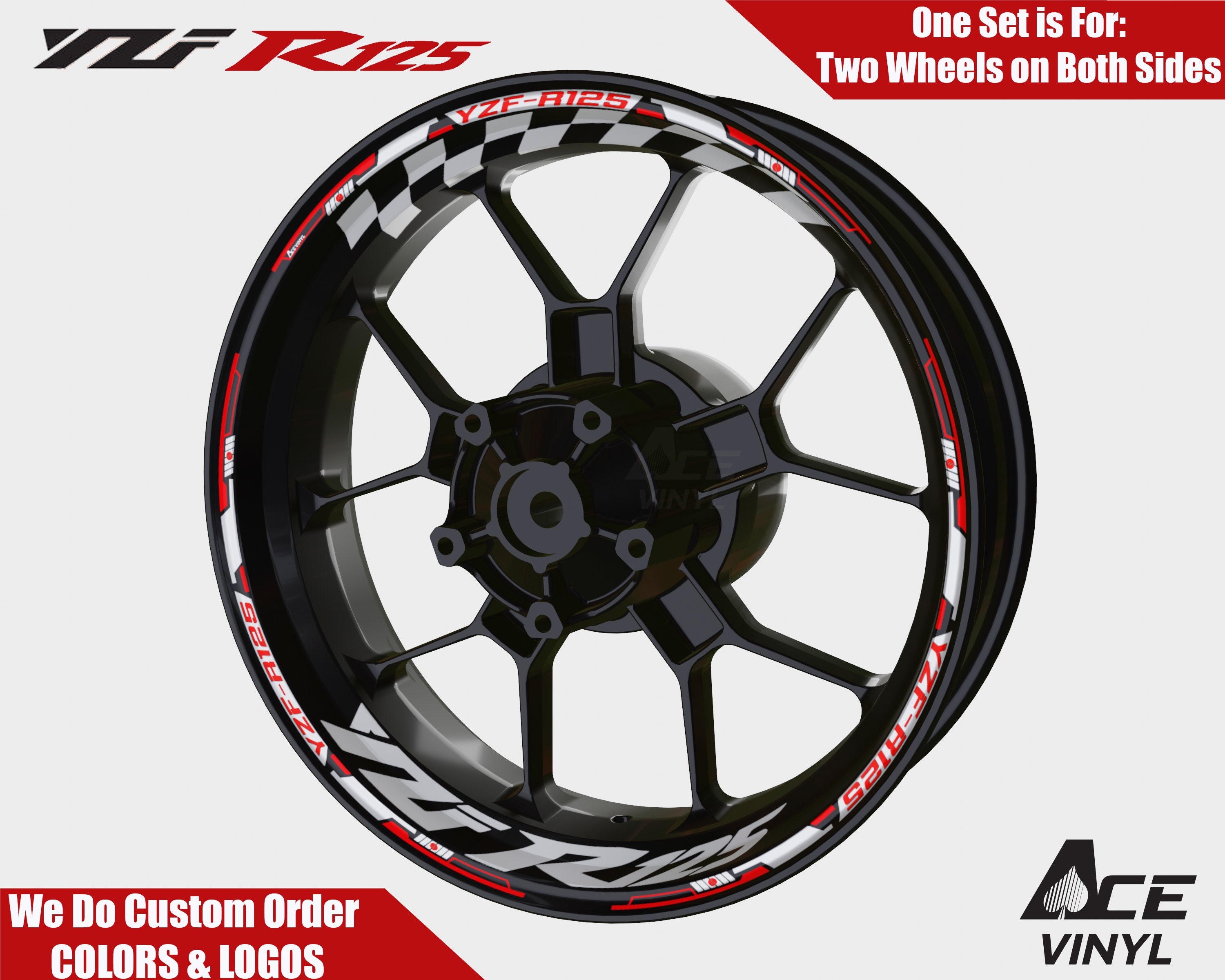 Yamaha YZF-R125 Wheel Decals Rim Stickers YZF R7 Rim Tape Set - Etsy UK