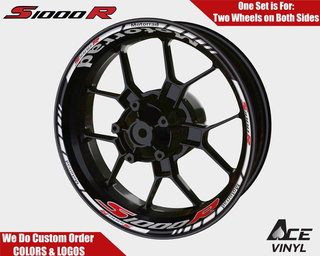 BMW S1000R Wheel Decals Set S1KR Sticker Rim Set S 1000R Fluorescent ...