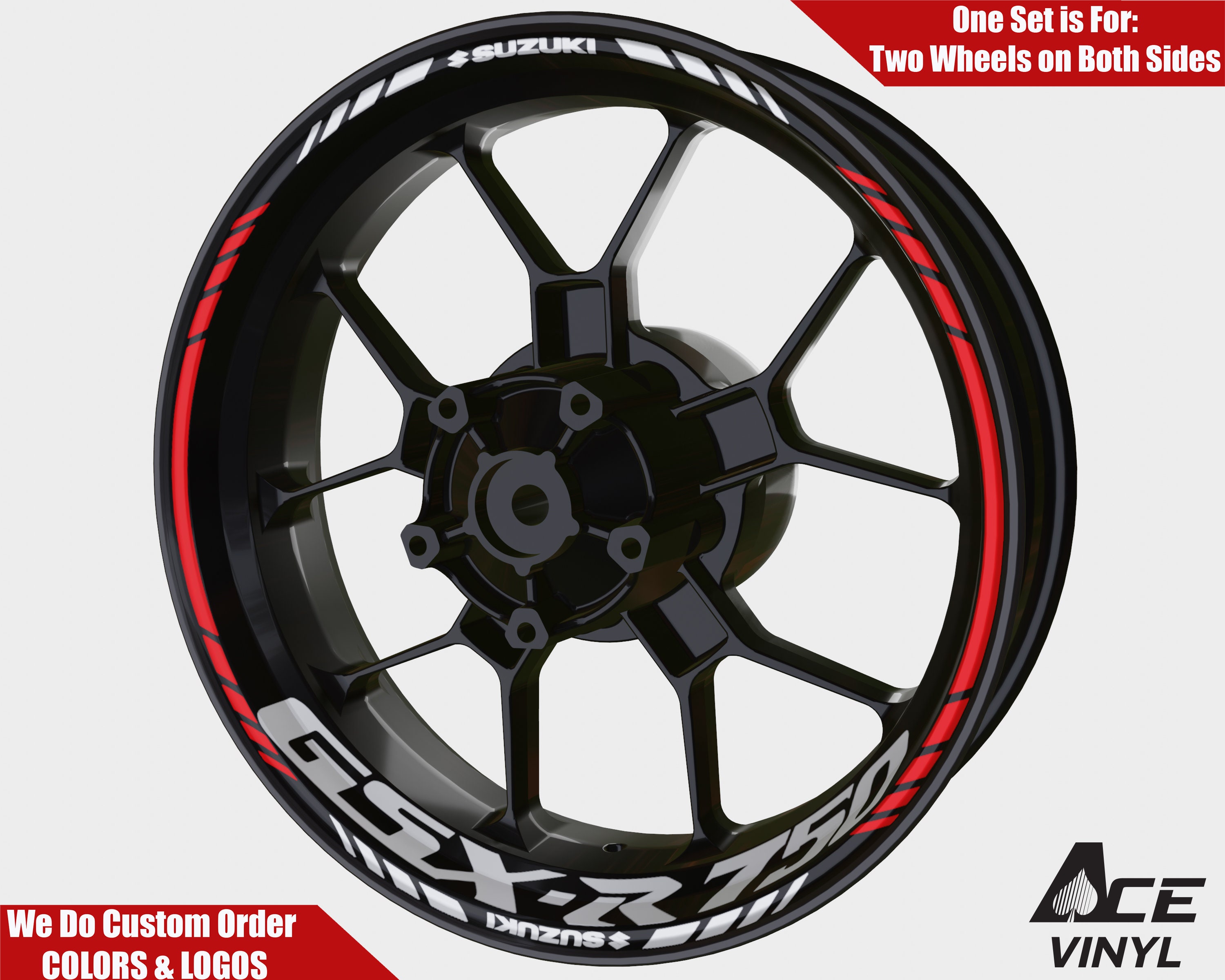 Suzuki GSX600F Wheel Decals Rim Stickers GSX-R Rim Tape Set Reflective ...