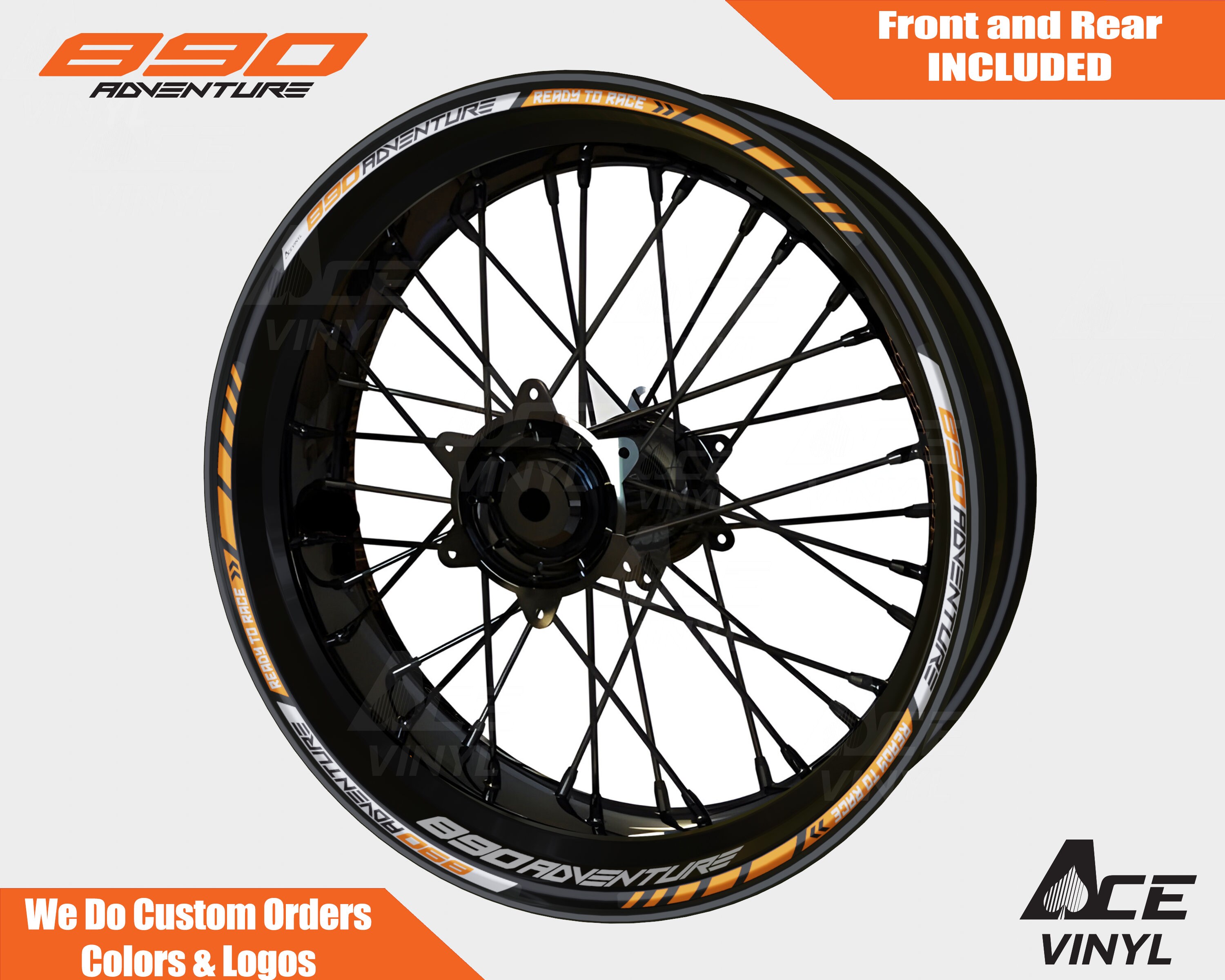 KTM 890 Adventure R Full Body Graphic Sets Wheel Decals Rim Stickers ...