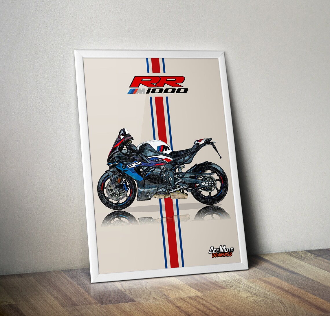 BMW M1000RR Wandposter | Motorrad Poster, Bike Wall Art Decor ...