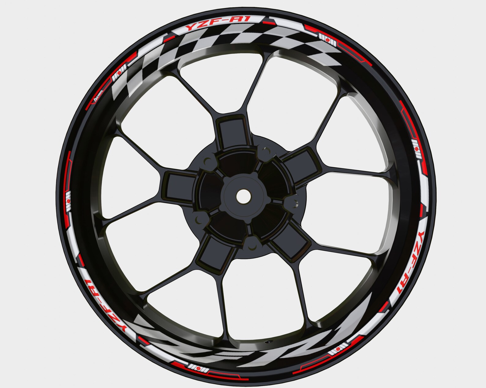 Yamaha YZF-R1 Wheel Decals Rim Stickers YZF R7 Rim Tape Set R1 R6 R3 ...