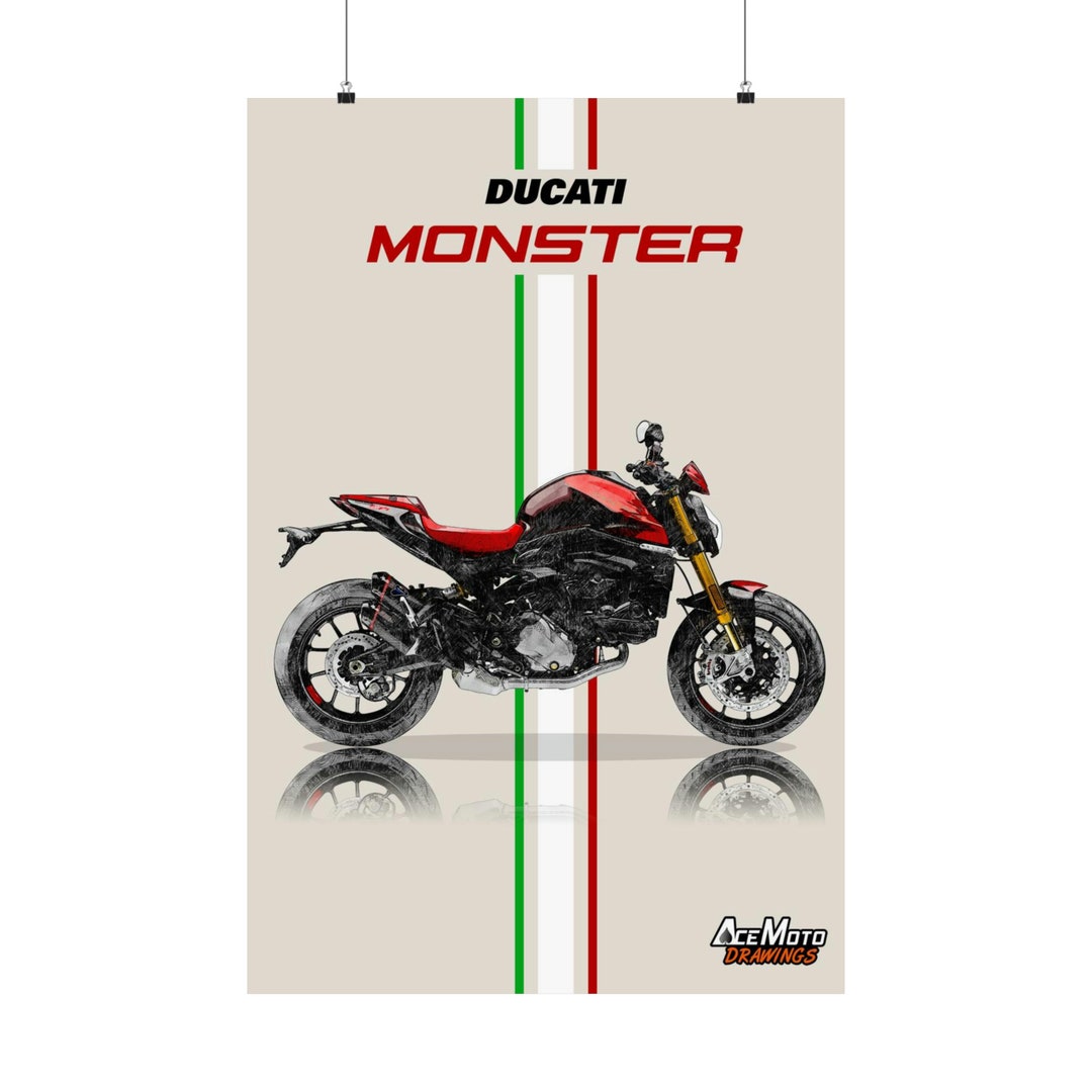 Ducati Monster SP 2023 | Motorcycle Poster, Bike Wall Art Decor - Gift ...