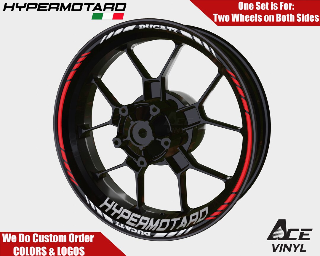 Ducati Hypermotard Wheel Decals Rim Stickers 696 821 969 S4R 1200s 1260 ...