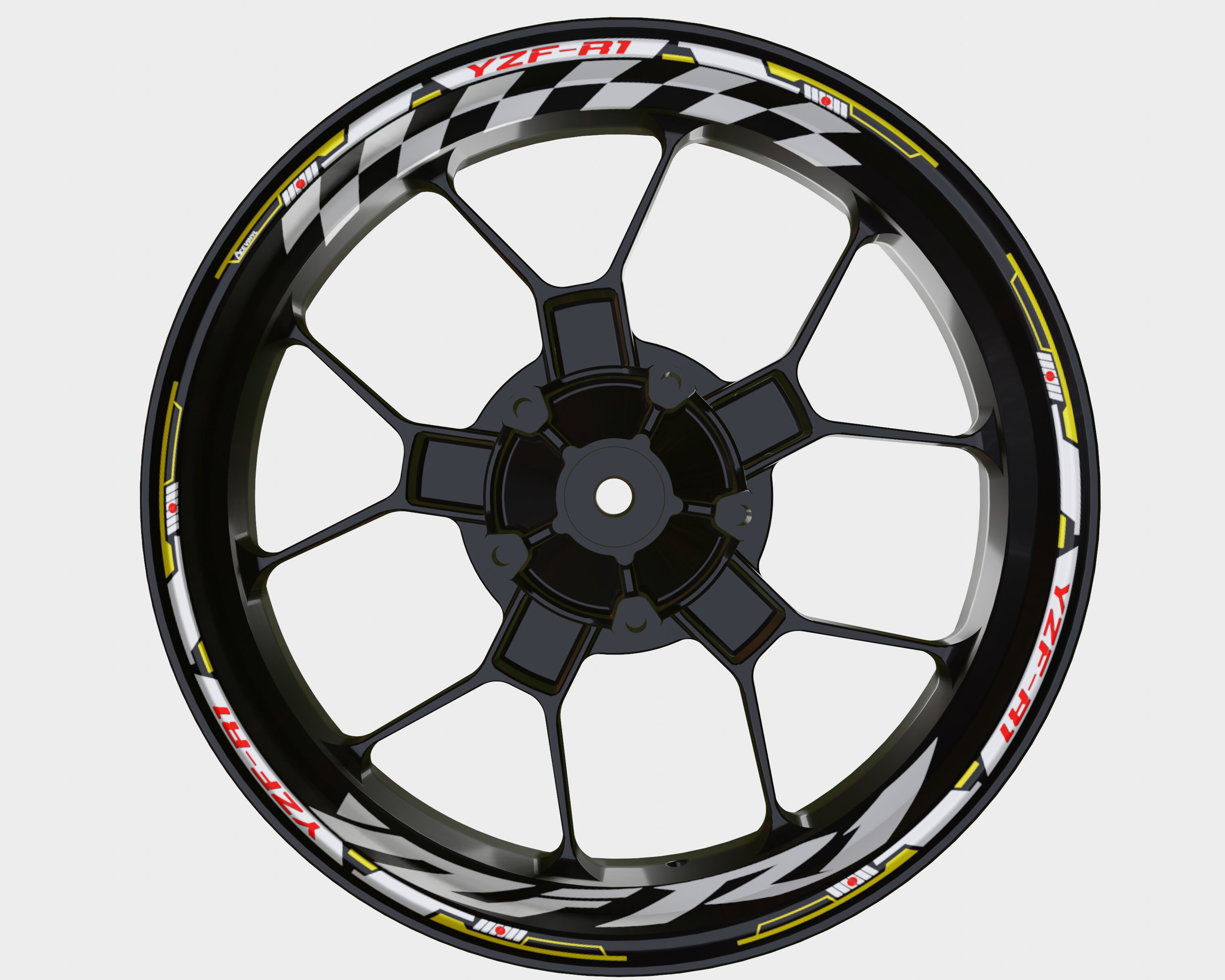 Yamaha YZF-R1 Wheel Decals Rim Stickers YZF R7 Rim Tape Set R1 R6 R3 ...