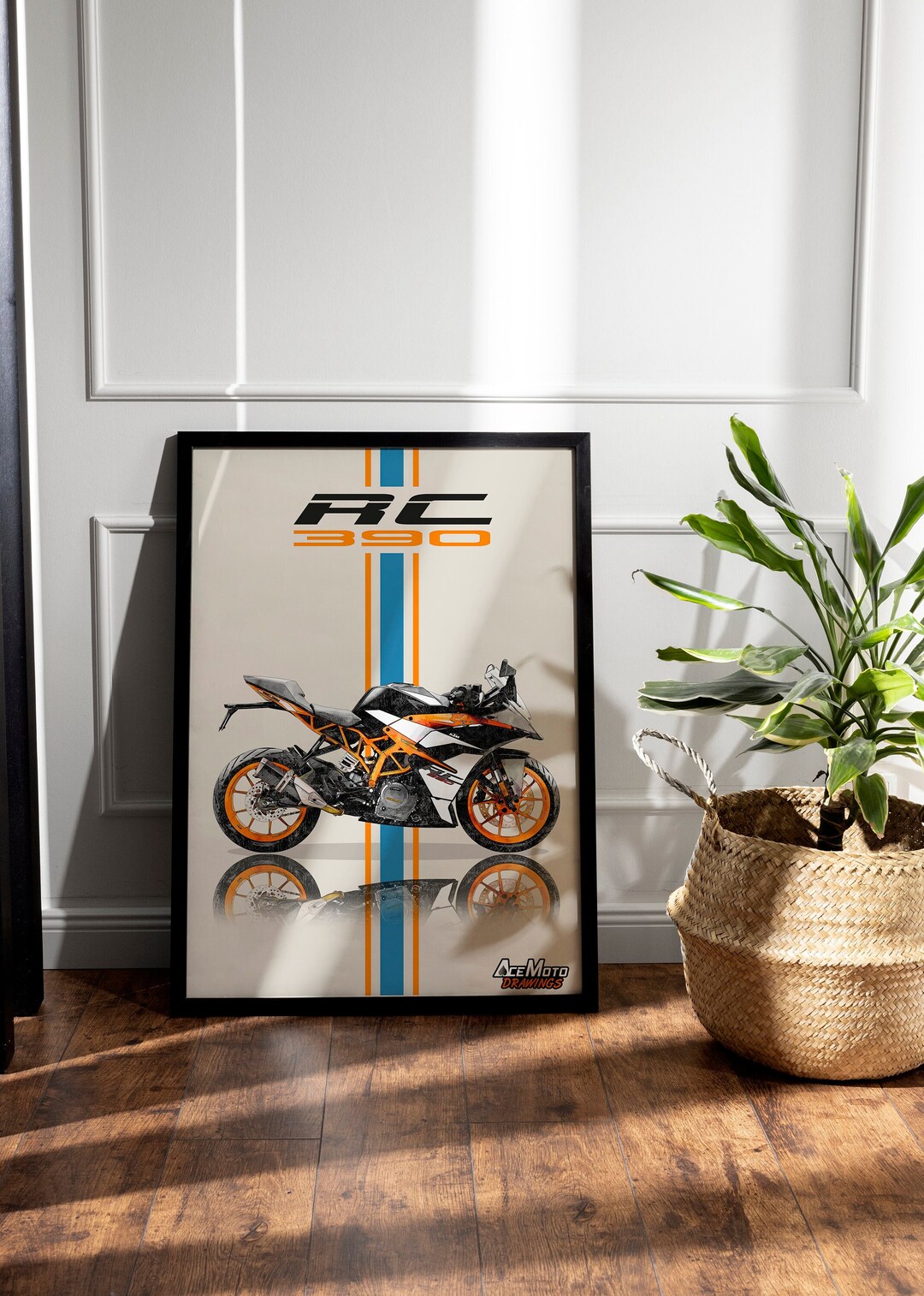 KTM RC 390 2021 | Motorcycle Poster, Bike Wall Art Decor - Gift for ...