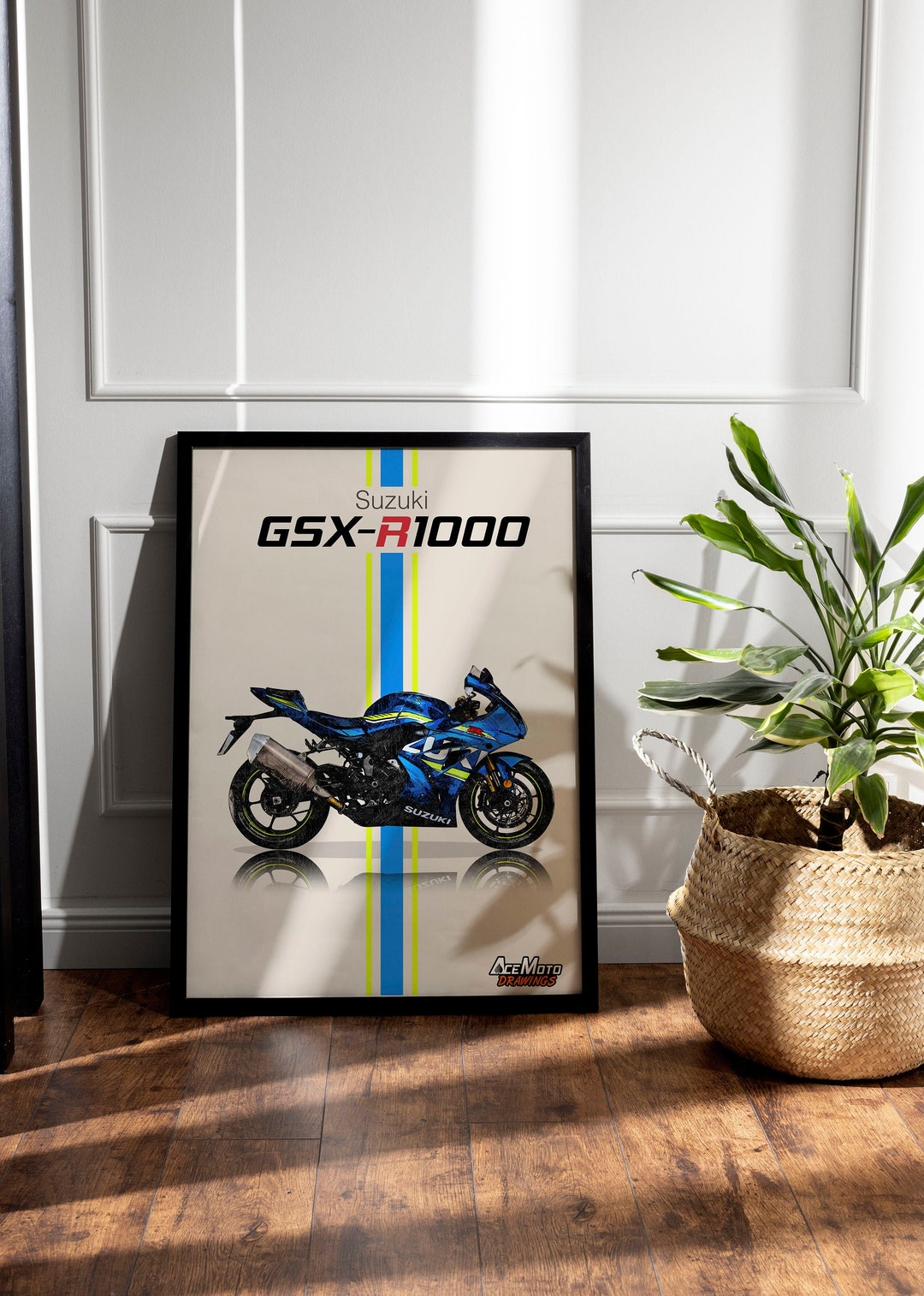 Suzuki GSXR 1000 2018 | Motorcycle Poster, Bike Wall Art Decor - Gift ...