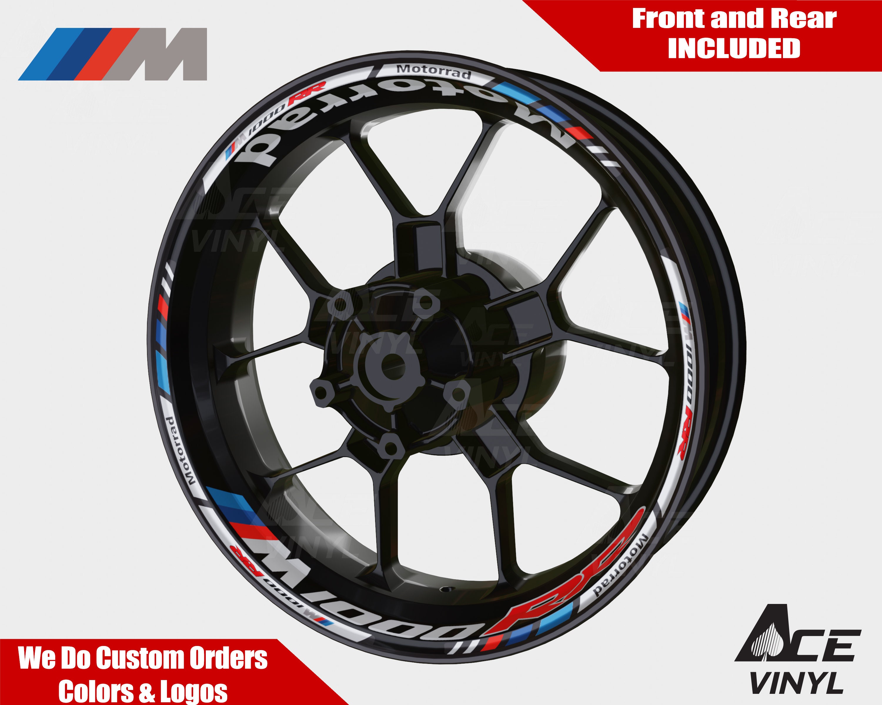 BMW M1000RR Wheel Decals Set S1KRR Sticker Rim Set M 1000RR ...