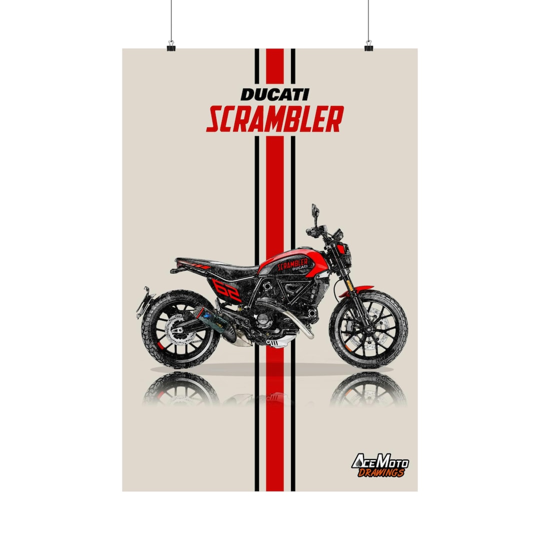 Ducati Scrambler 2023 Motorcycle Poster Bike Wall Art Decor - Etsy