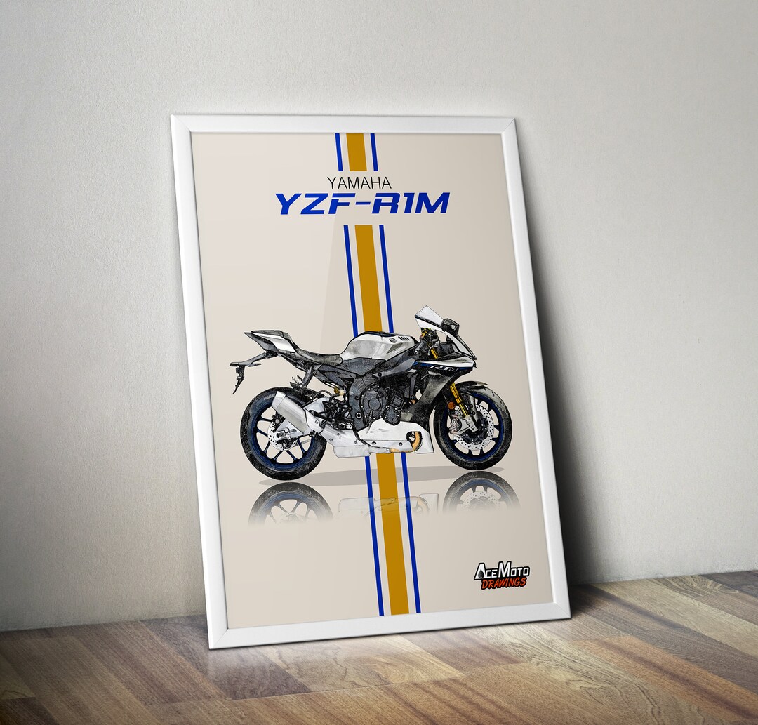 Yamaha YZF-R1M 2017 | Motorcycle Poster, Bike Wall Art Decor - Gift for ...