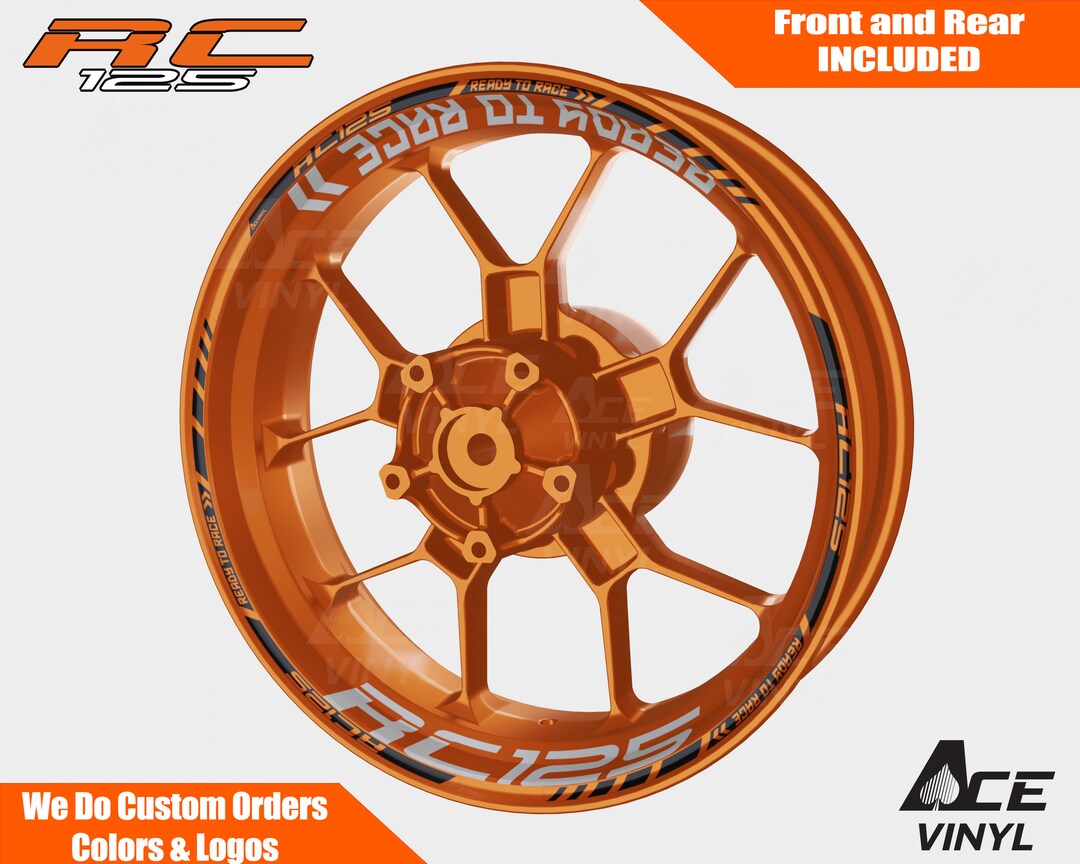 KTM RC125 Wheel Decals Rim Stickers Tape Set Reflective Autoaufkleber ...