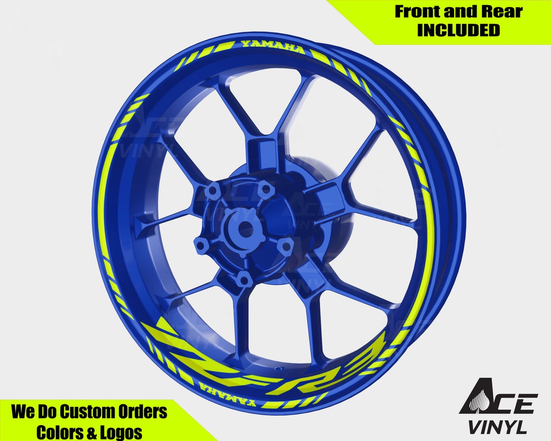 Yamaha YZF-R3 Wheel Decals Rim Stickers YZF R7 Rim Tape Set R1 R6 R3 ...