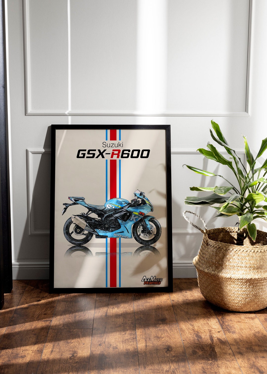 Suzuki GSXR 600 2015 | Motorcycle Poster, Bike Wall Art Decor - Gift ...