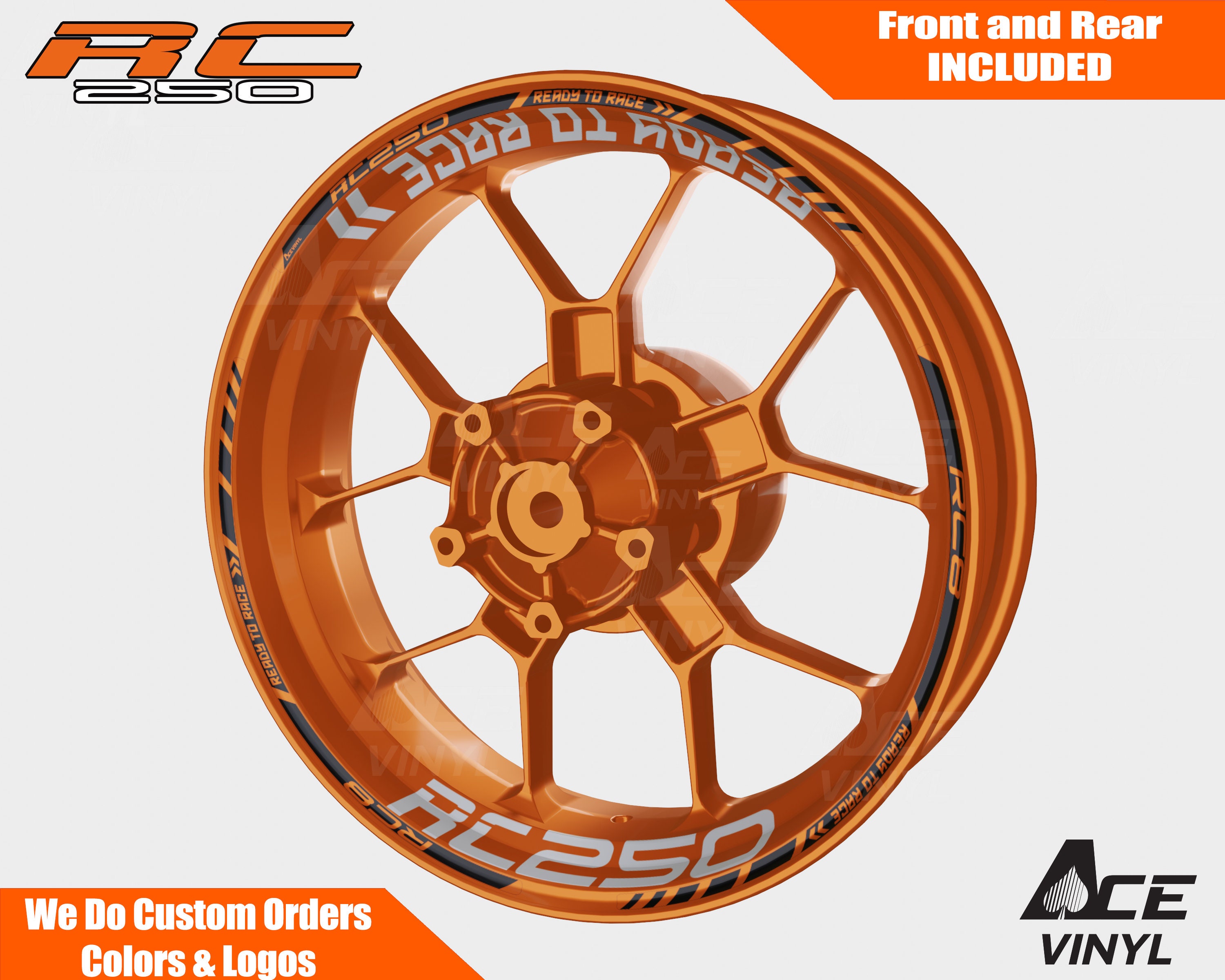 KTM RC390 Wheel Decals Rim Stickers Tape Set Reflective Autoaufkleber ...
