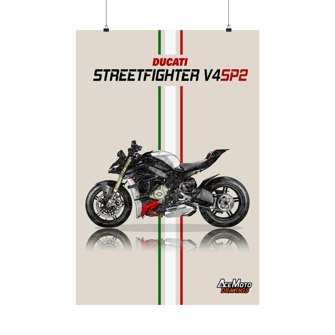 Ducati Streefighter V4 SP2 | Motorcycle Poster, Bike Wall Art Decor ...