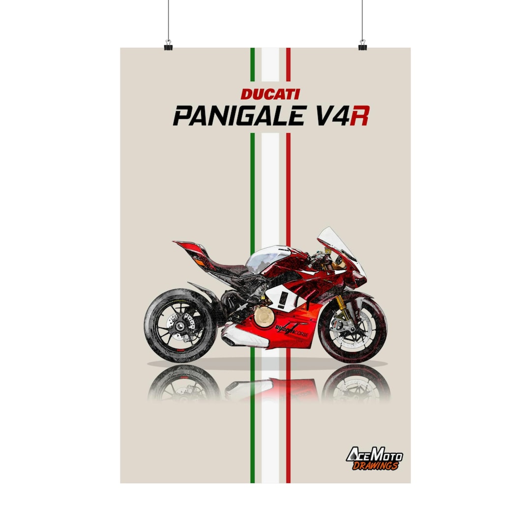 Ducati Panigale V4R 2023 | Motorcycle Poster, Bike Wall Art Decor ...