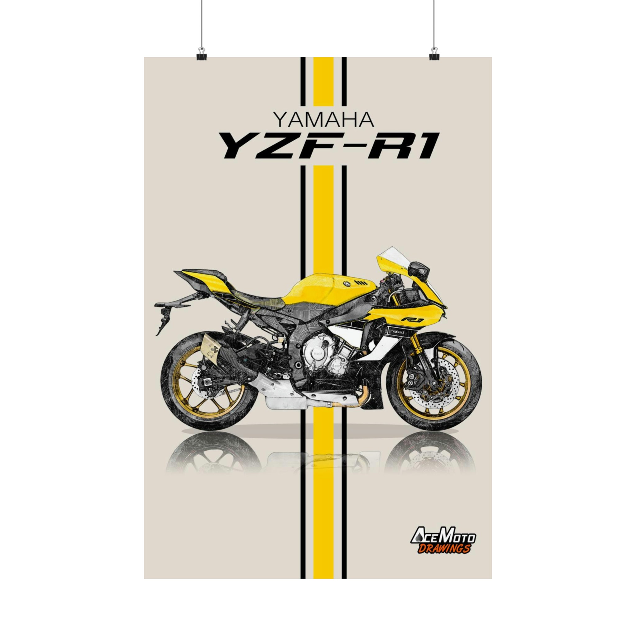 Yamaha YZF-R1 60th Anniversary Edition 2016 | Motorcycle Poster, Bike ...