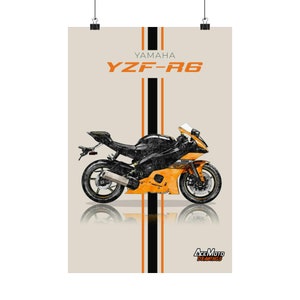 Yamaha YZF R6 2020 Motorcycle Poster, Bike Wall Art Decor Gift for ...