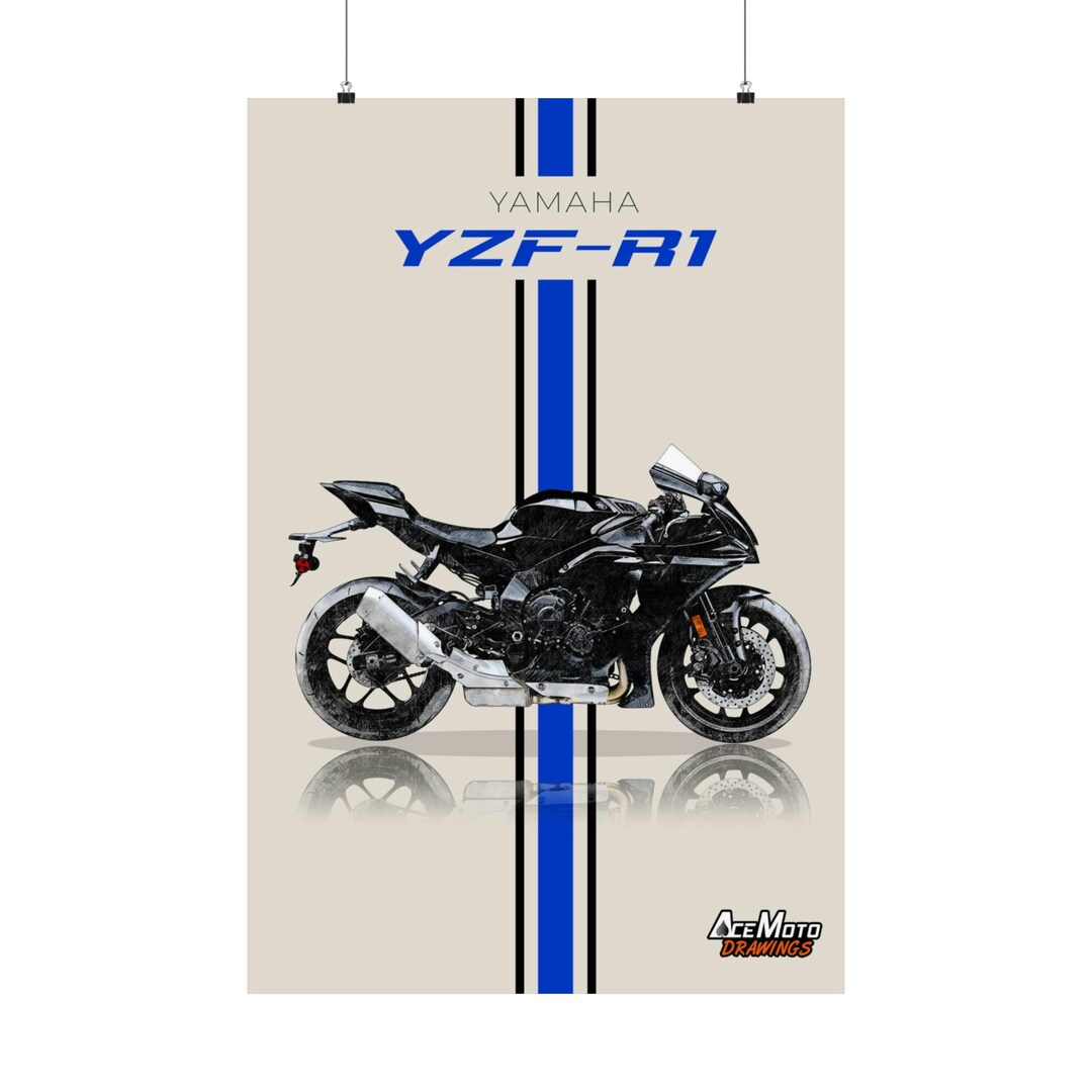 Yamaha YZF R1 2020 | Motorcycle Poster, Bike Wall Art Decor - Gift for ...