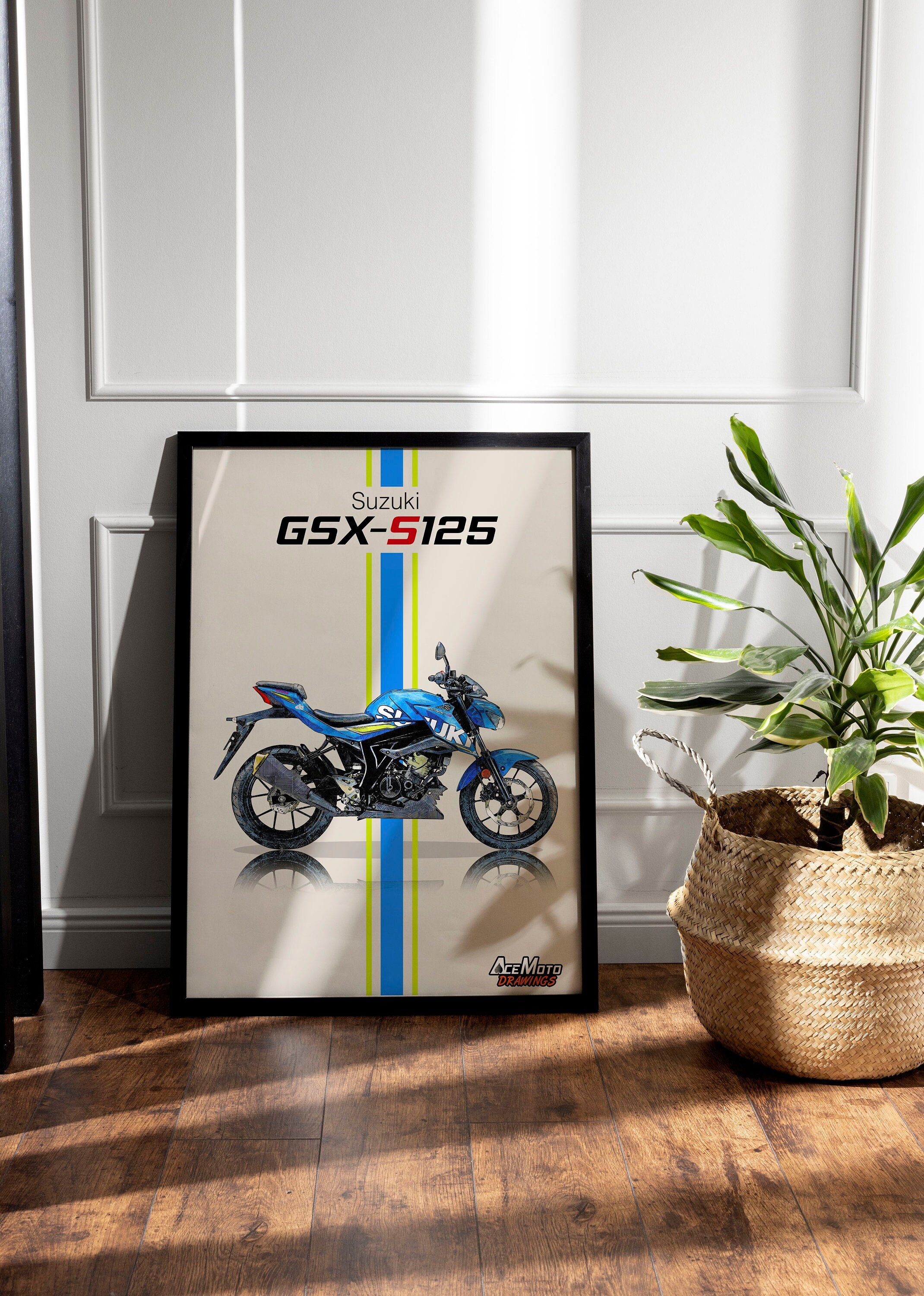 Suzuki GSXS 125 2018 | Motorcycle Poster, Bike Wall Art Decor - Gift ...