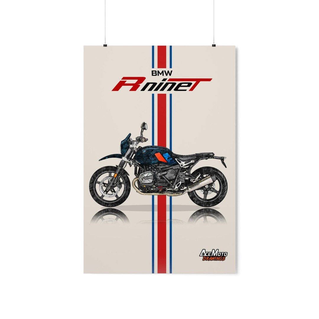 BMW R Ninet Urban GS Drawing Wall Art Frame Poster 2022 - Etsy