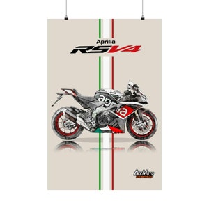 Aprilia RSV4 RF 2016 | Motorcycle Poster, Bike Wall Art Decor - Gift ...
