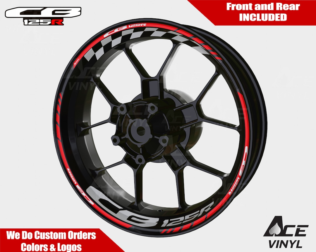 Honda CB125R Wheel Decals Rim Stickers Cbr 125 CB 125 Rim Tape Set F ...