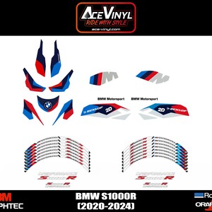 BMW S1000R Upgrade to M Decals Set M1KR Sticker Rim Set M S1000R ...