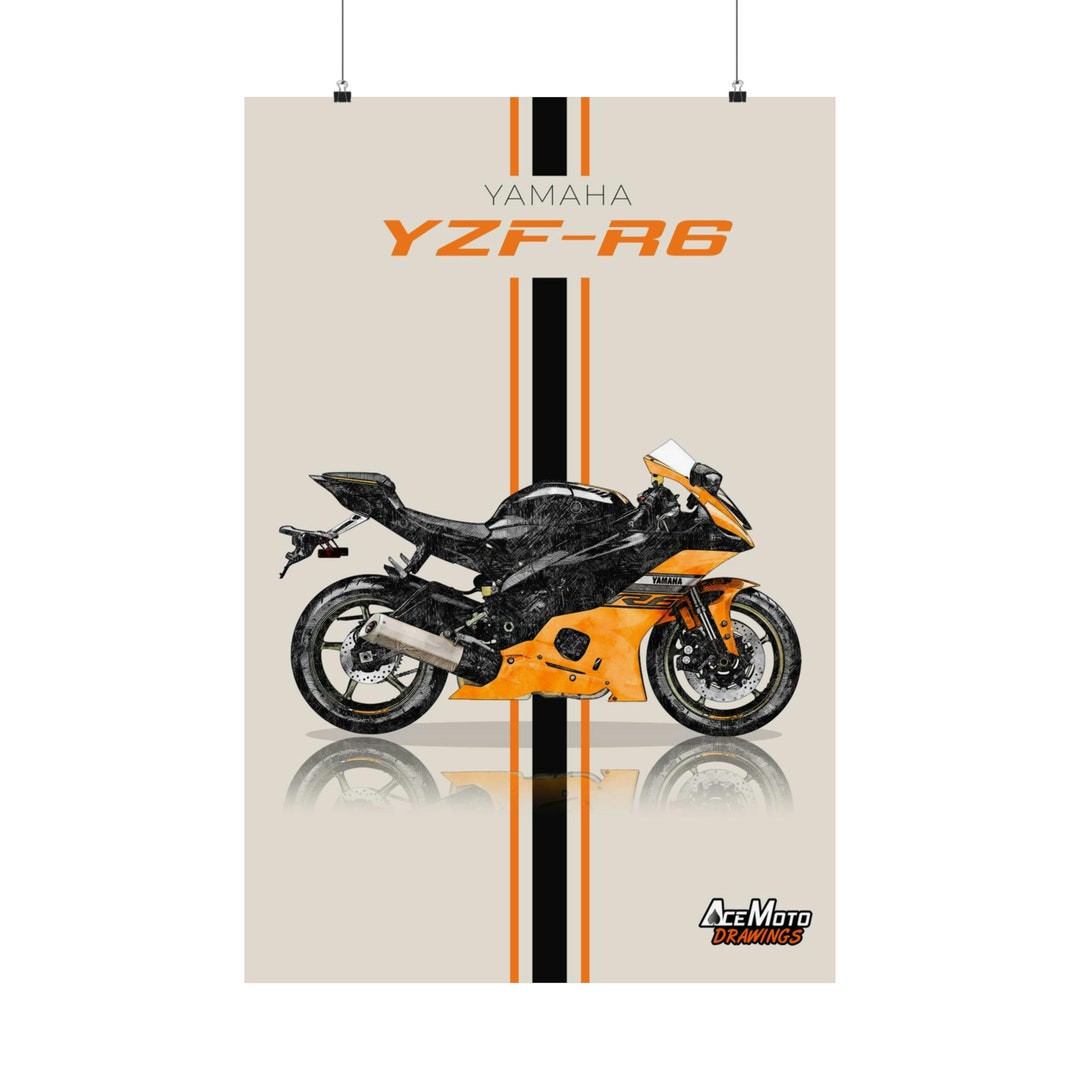 Yamaha YZF R6 2020 | Motorcycle Poster, Bike Wall Art Decor - Gift for ...