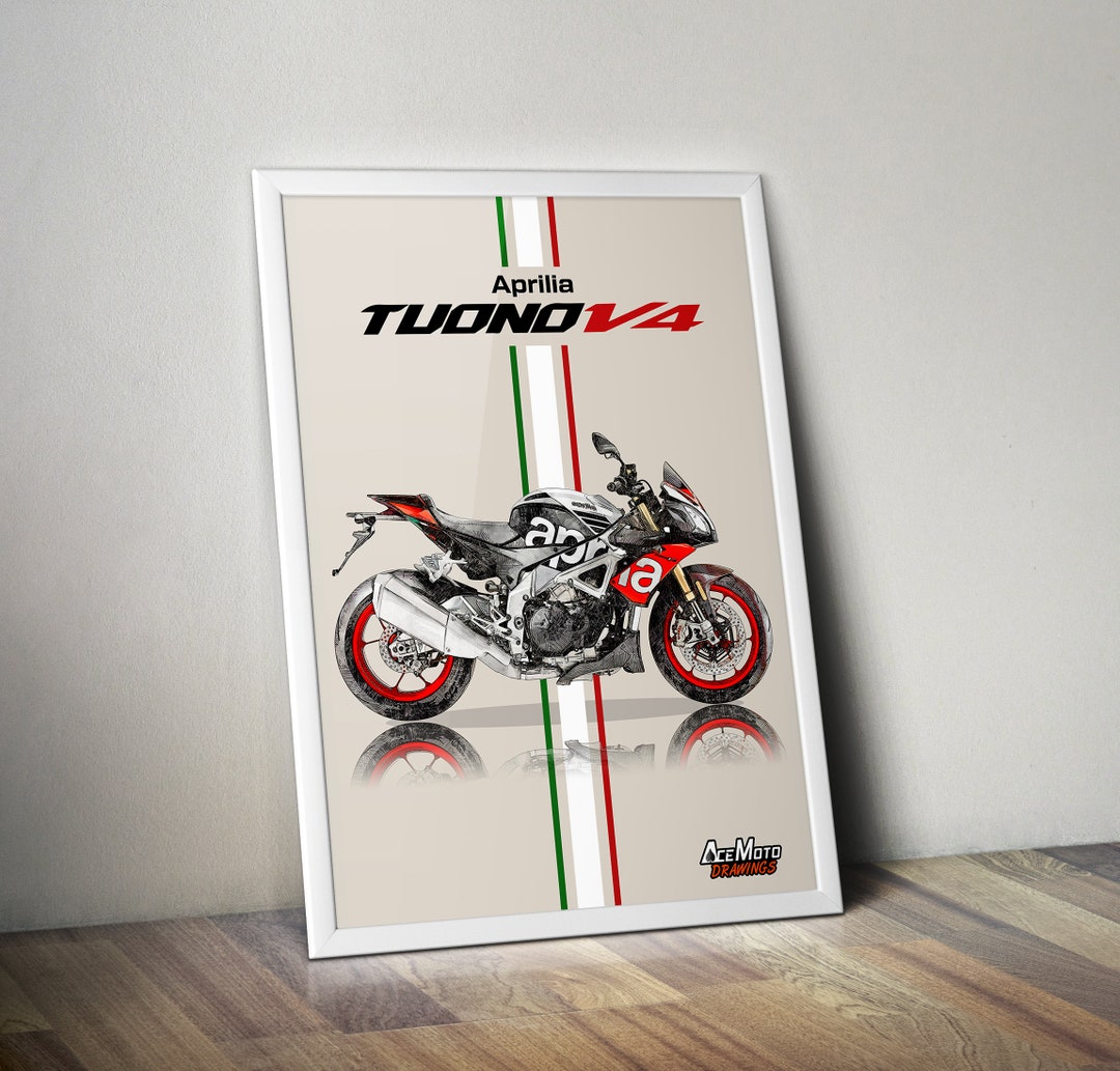 Aprilia Tuono V4 1100 Factory 2018 | Motorcycle Poster, Bike Wall Art ...