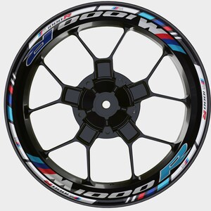 BMW M1000R Wheel Decals: M1KR Rim Stickers - White, Red & Blue - Etsy