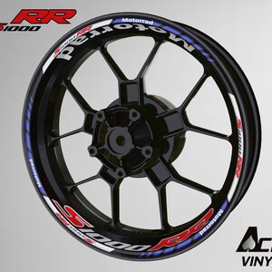 BMW S1000RR Wheel Decals Set S1KRR Sticker Rim Set S 1000RR Fluorescent ...