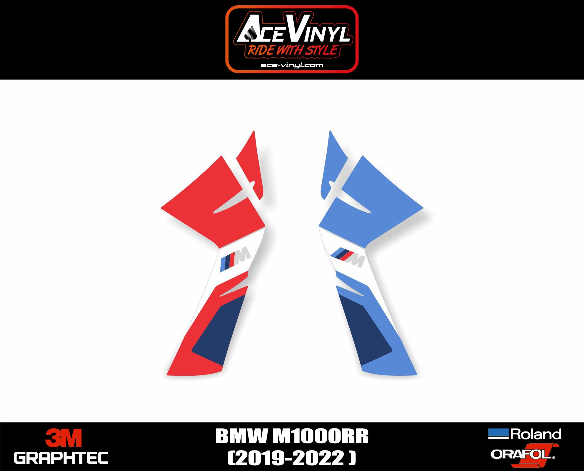 BMW M1000RR Winglet Decals Set M1KRR Sticker Rim Set M S1000RR ...