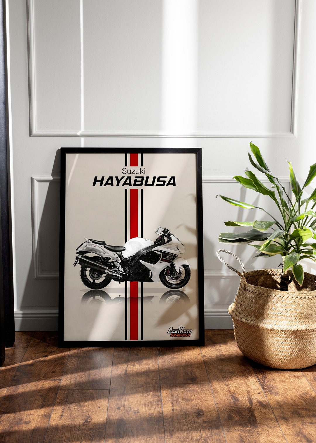 Suzuki Hayabusa 2018 | Motorcycle Poster, Bike Wall Art Decor - Gift ...