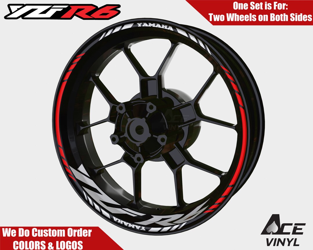 Yamaha YZF-R6 Wheel Decals Rim Stickers YZF R7 Rim Tape Set R1 R6 R3 ...