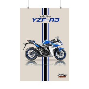 Yamaha YZF-R3 2015 | Motorcycle Poster, Bike Wall Art Decor - Gift for ...