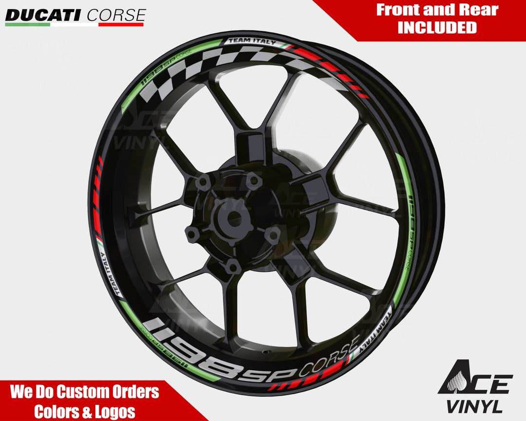 DUCATI Corse 1198SP Wheel Decals Rim Stickers Autoaufkleber Rim Tape ...