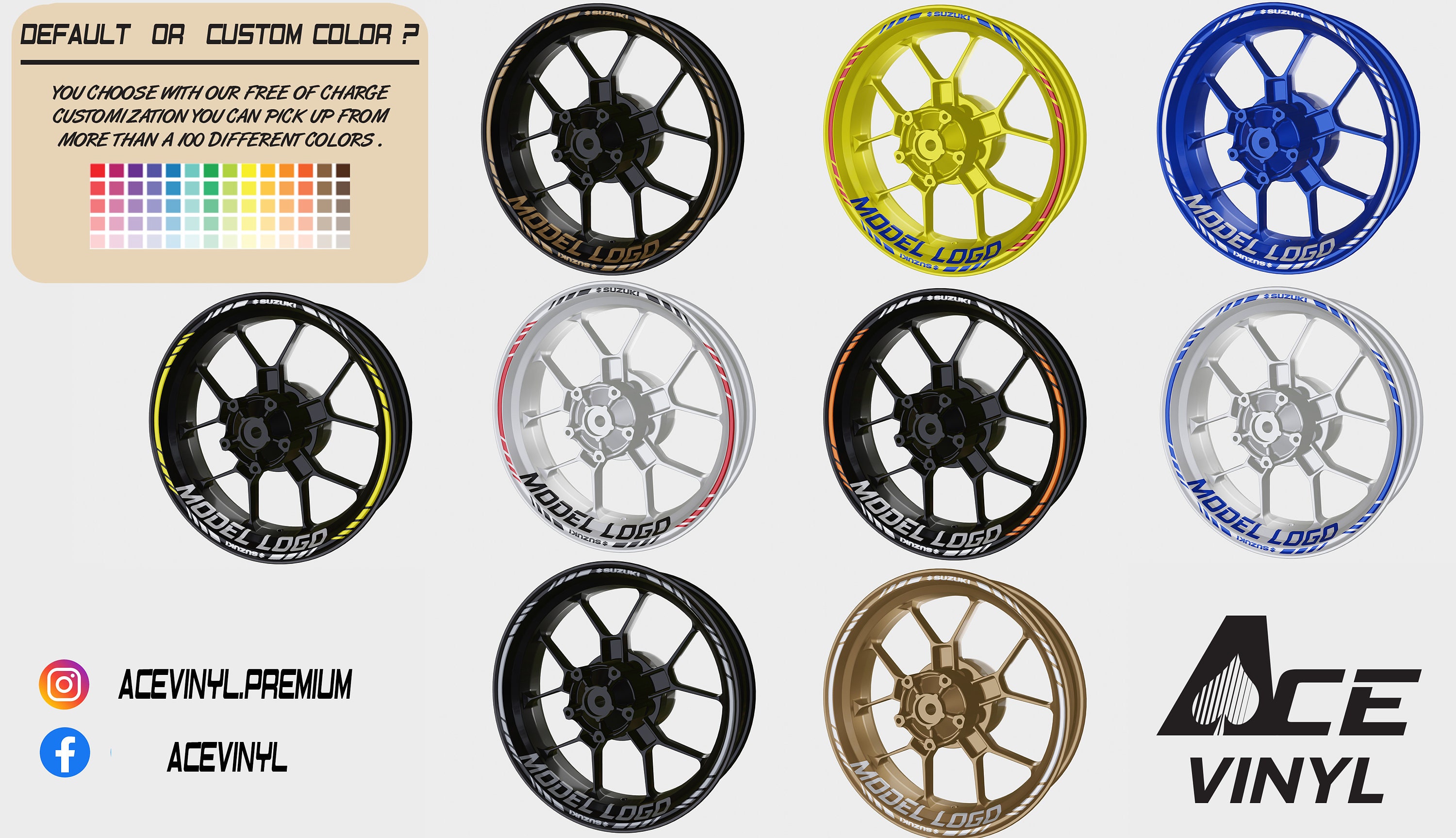 Suzuki GSXR-750 Wheel Decals Rim Stickers GSX-R Rim Tape Set - Etsy