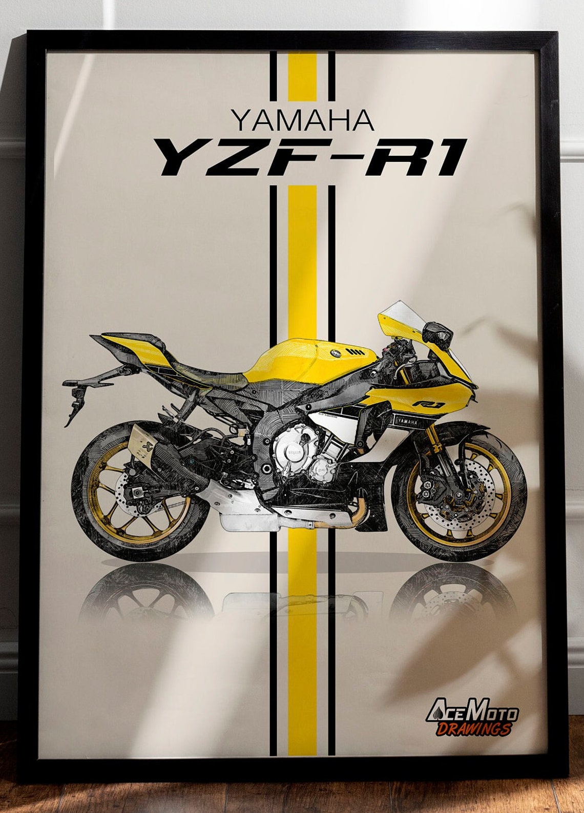 Yamaha YZF-R1 60th Anniversary Edition 2016 | Motorcycle Poster, Bike ...