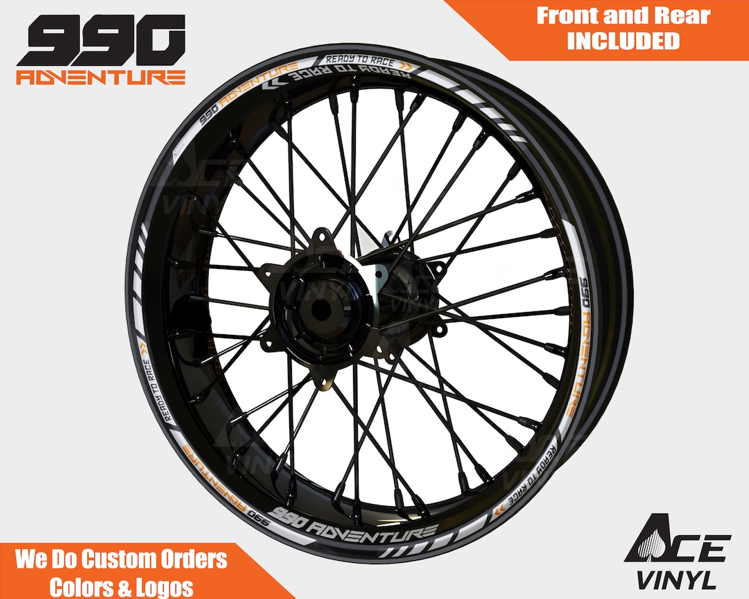 KTM 990 Adventure Wheel Decals Rim Stickers Tape Set Reflective ...
