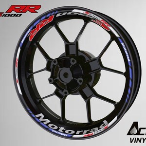 BMW S1000RR Wheel Decals Set S1KRR Sticker Rim Set S 1000RR Fluorescent ...