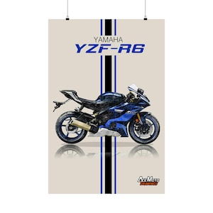 Yamaha YZF-R6 2017 | Motorcycle Poster, Bike Wall Art Decor - Gift for ...