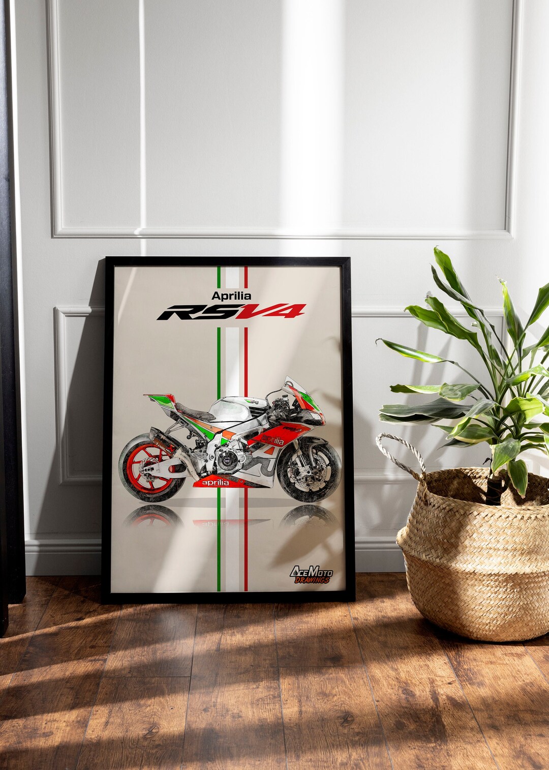 Aprilia RSV4 R-FW 2016 | Motorcycle Poster, Bike Wall Art Decor - Gift ...