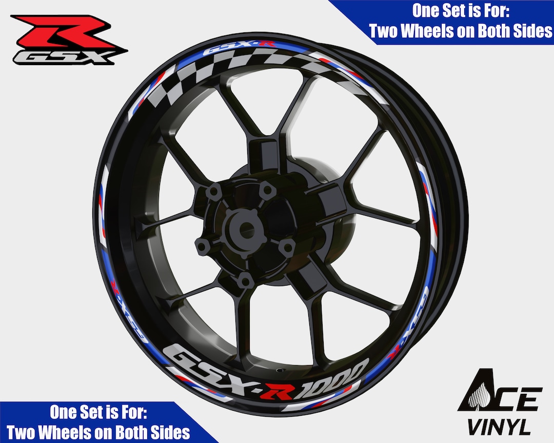 Suzuki GSXR-1000 Wheel Decals Rim Stickers GSX-R Rim Tape Set ...