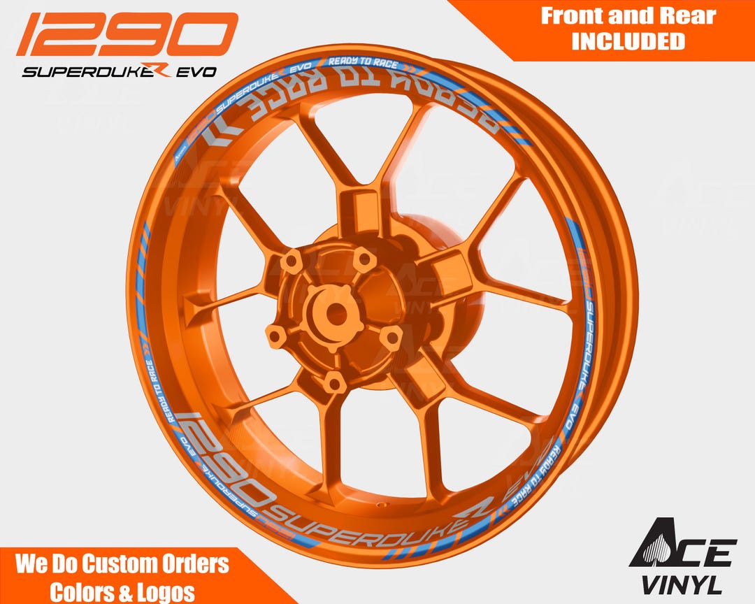 KTM 1290 Super Duke 1290R Evo Wheel Decals Rim Stickers Tape Reflective ...
