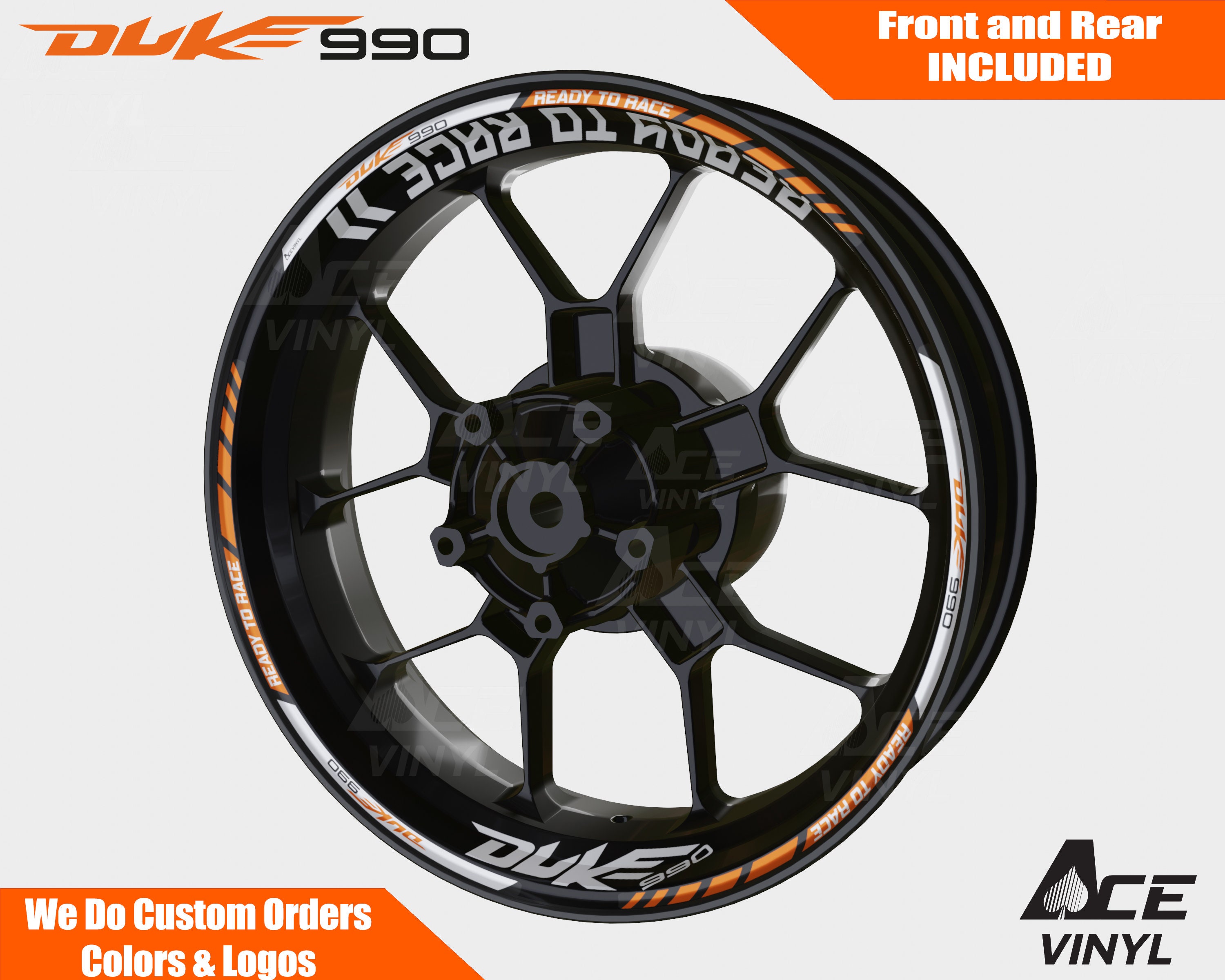 KTM Duke Wheel Decals Rim Stickers Tape Set Reflective Autoaufkleber ...